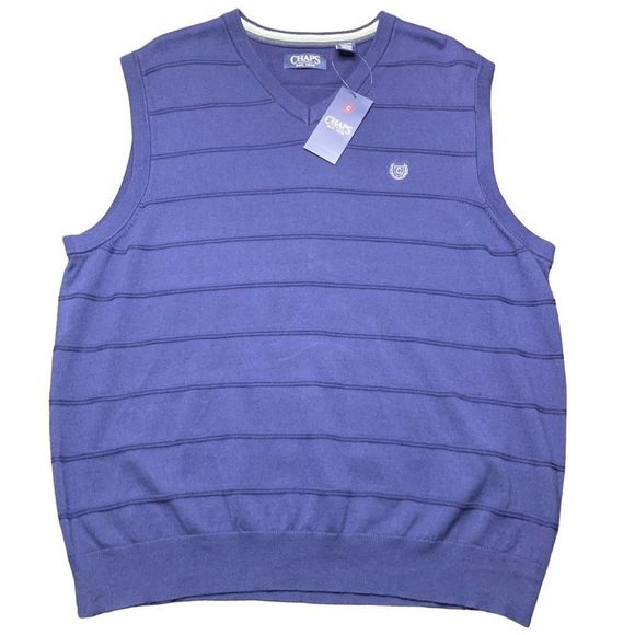 Chaps | Sweaters | Nwtchaps V Neck Knit Sweater Vest Mens Xl Navy Blue ...